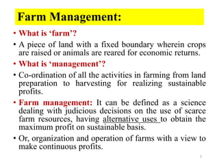 Lecture 11 Farm Management Decisions | PPT