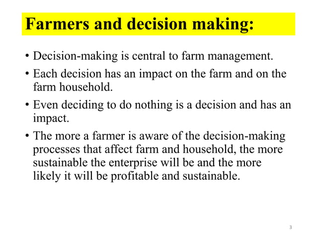 Lecture 11 Farm Management Decisions | PPT