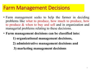 Lecture 11 Farm Management Decisions | PPT