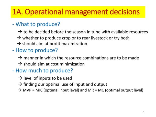 Lecture 11 Farm Management Decisions | PPT