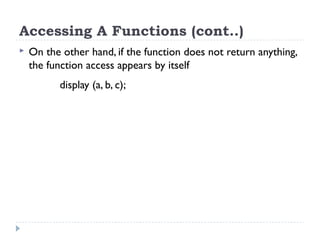 Lecture 11 - Functions | PPT