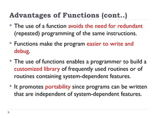 Lecture 11 - Functions | PPT