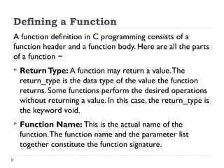 Lecture 11 - Functions | PPT