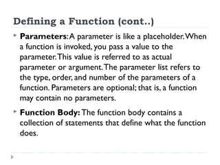 Lecture 11 - Functions | PPT