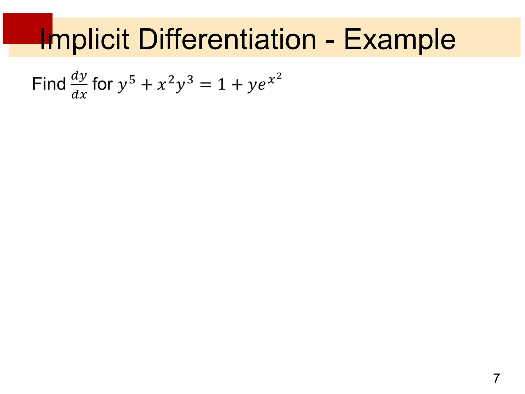 Lecture 11 implicit differentiation - section 3.5 | PPT