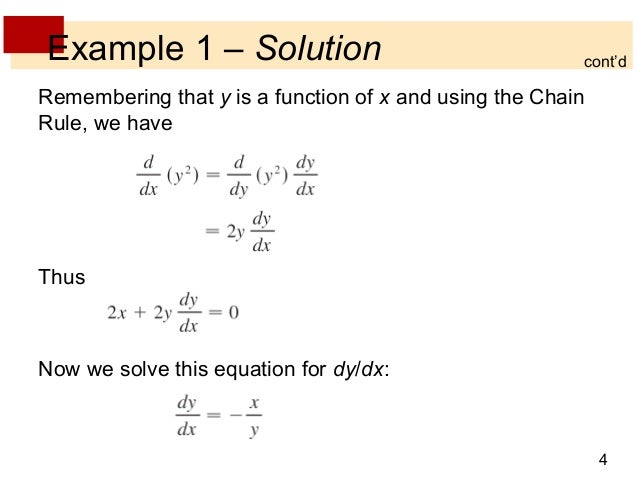 Lecture 11 Implicit Differentiation Section 35