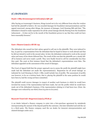 Lecture 11 misrepresentation - cases | DOCX