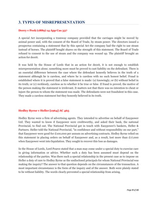 Lecture 11 misrepresentation - cases | DOCX