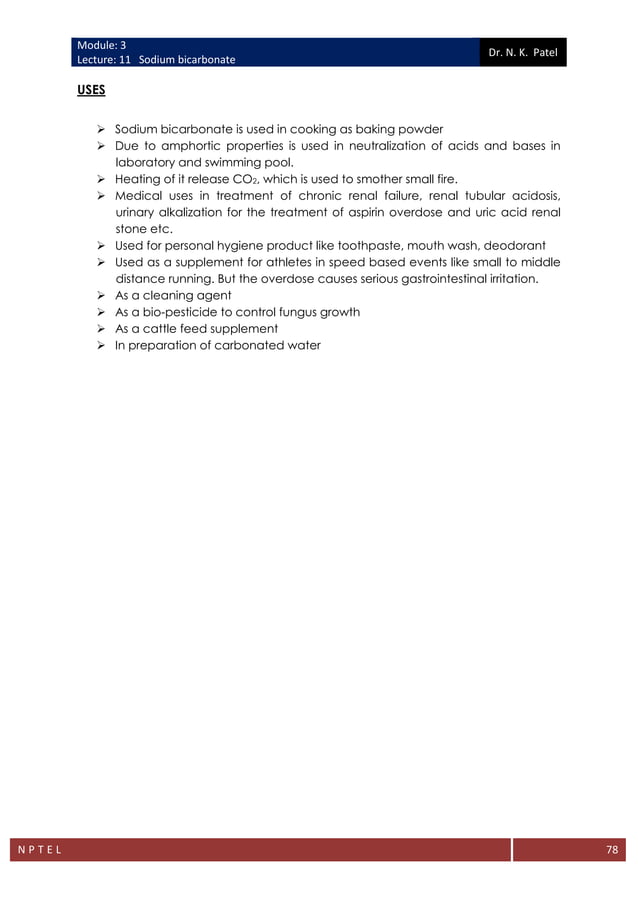 Lecture 11-Manufacturing of Sodium Bicarbonate.pdf | Desserts and ...