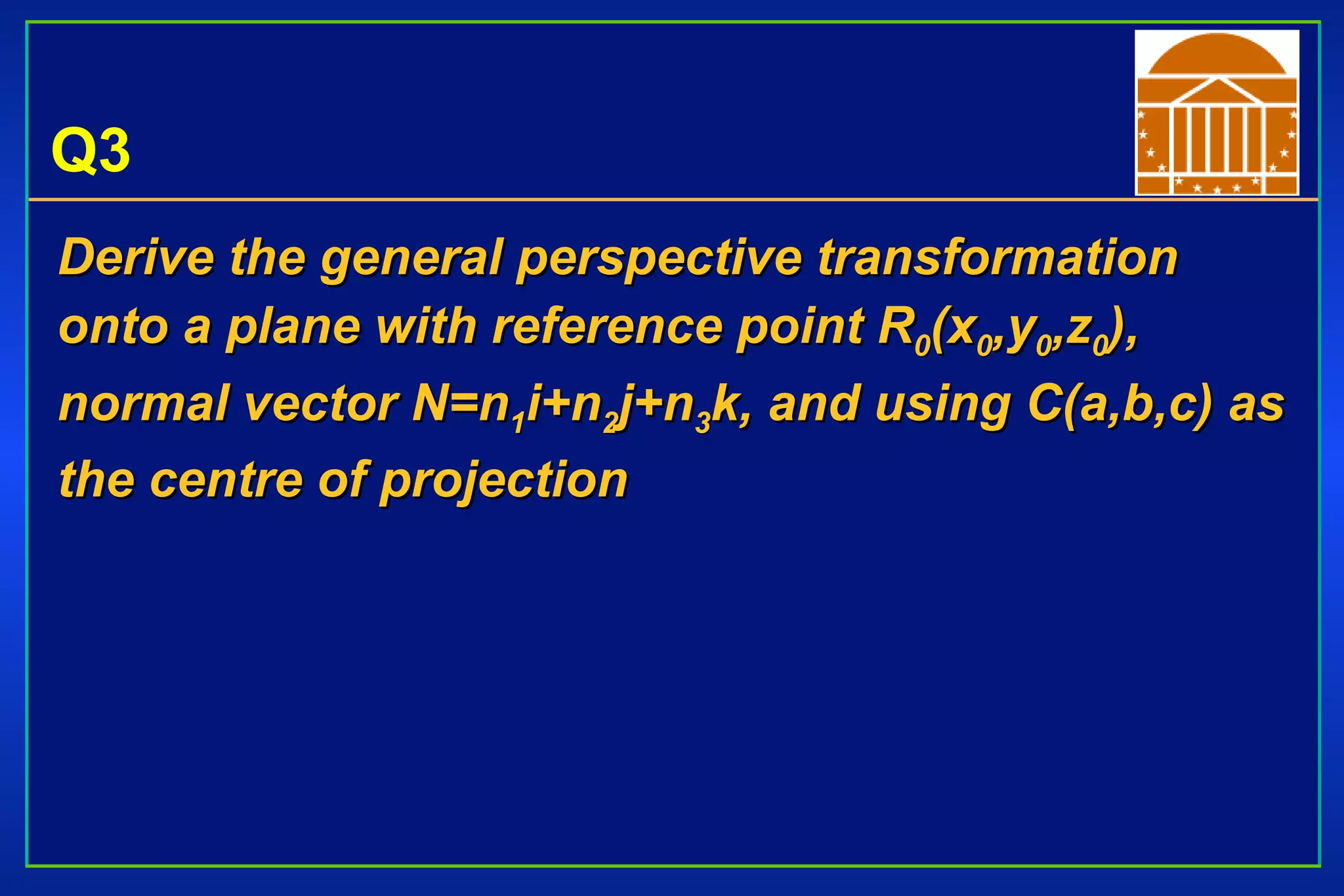 Lecture 11 Perspective Projection | PPT