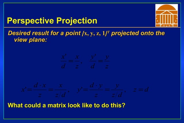 Lecture 11 Perspective Projection | PPT