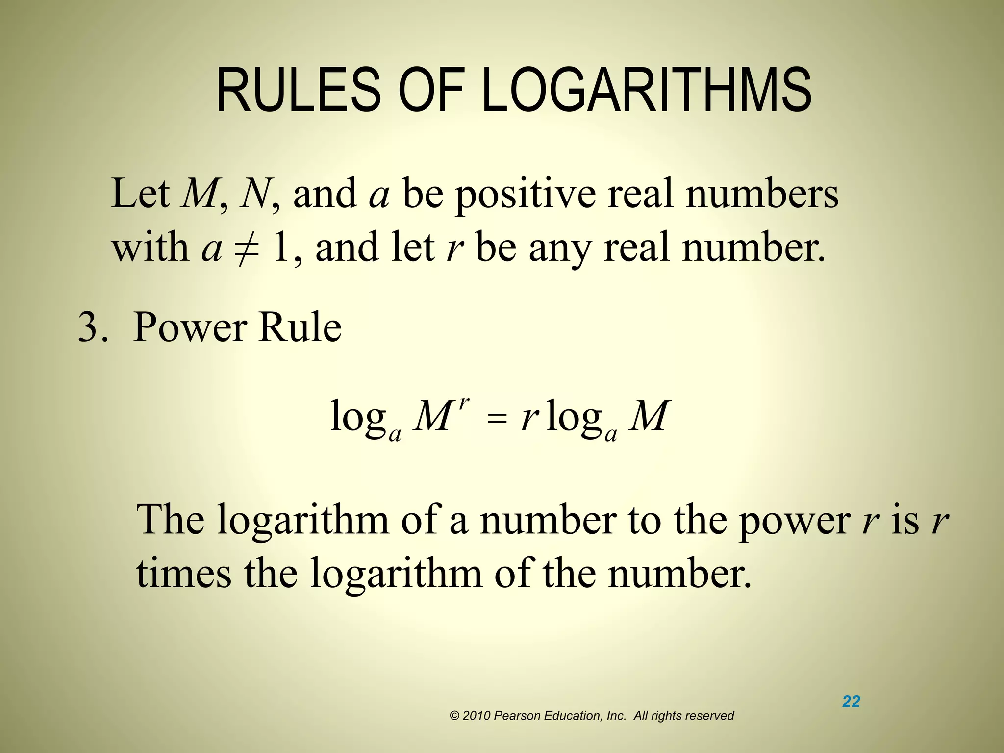 Lecture 11 sections 4.3-4.4 logarithmic functions | PPTX