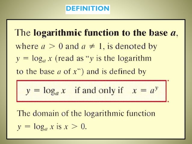 Lecture 11 Sections 43 44 Logarithmic Functions Ppt