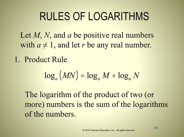 Lecture 11 sections 4.3-4.4 logarithmic functions | PPT