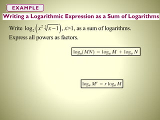 Lecture 11 sections 4.3-4.4 logarithmic functions | PPTX