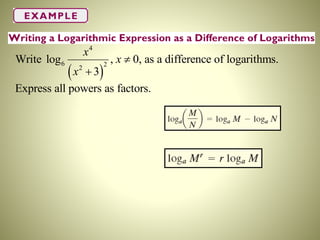 Lecture 11 sections 4.3-4.4 logarithmic functions | PPTX