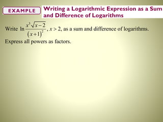 Lecture 11 sections 4.3-4.4 logarithmic functions | PPTX