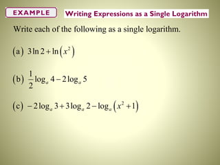Lecture 11 sections 4.3-4.4 logarithmic functions | PPTX