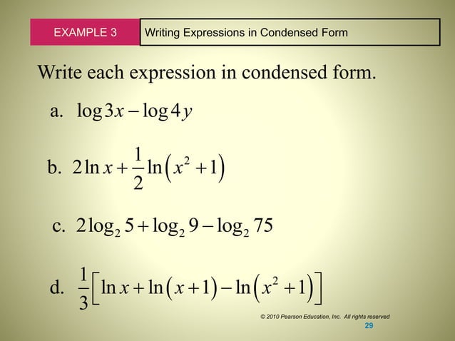 Lecture 11 sections 4.3-4.4 logarithmic functions | PPT
