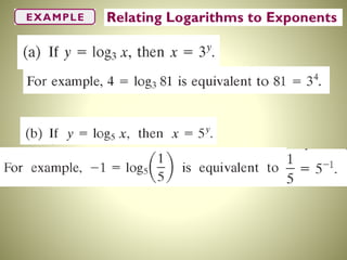 Lecture 11 sections 4.3-4.4 logarithmic functions | PPTX