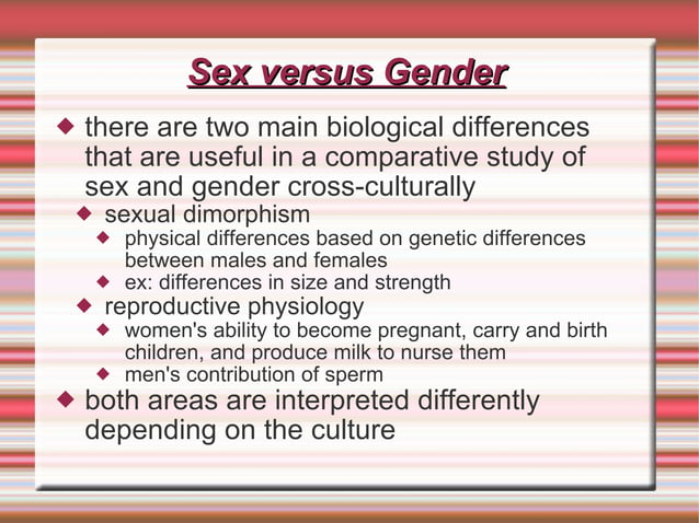 Lecture 11 Sex And Gender Ppt
