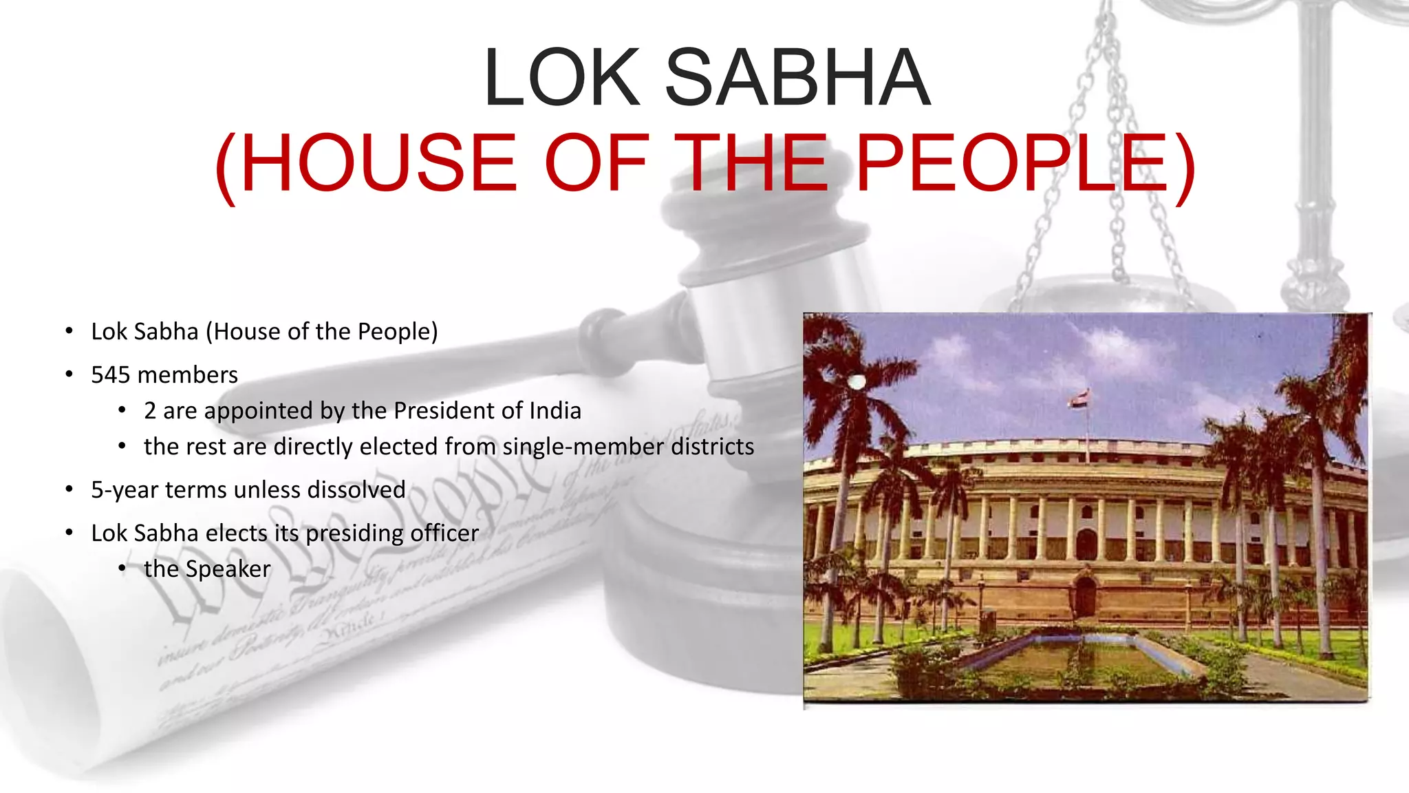 Lecture 11 union legislative- lok sabha & rajya sabha | PDF
