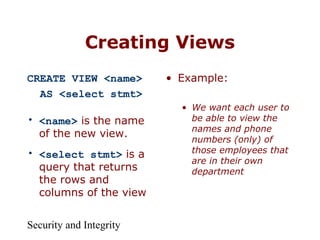 Views and security | PPT