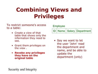 Views and security | PPT