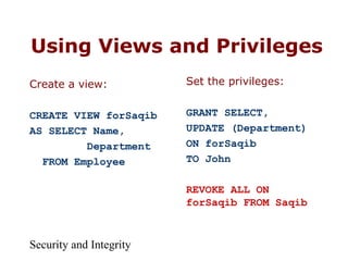Views and security | PPT