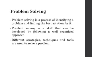 problem solving skills and its related all information | PPT