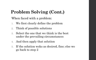 problem solving skills and its related all information | PPT