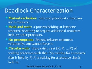 Lecture 11,12 and 13 deadlocks | PPT | Operating Systems | Computer ...