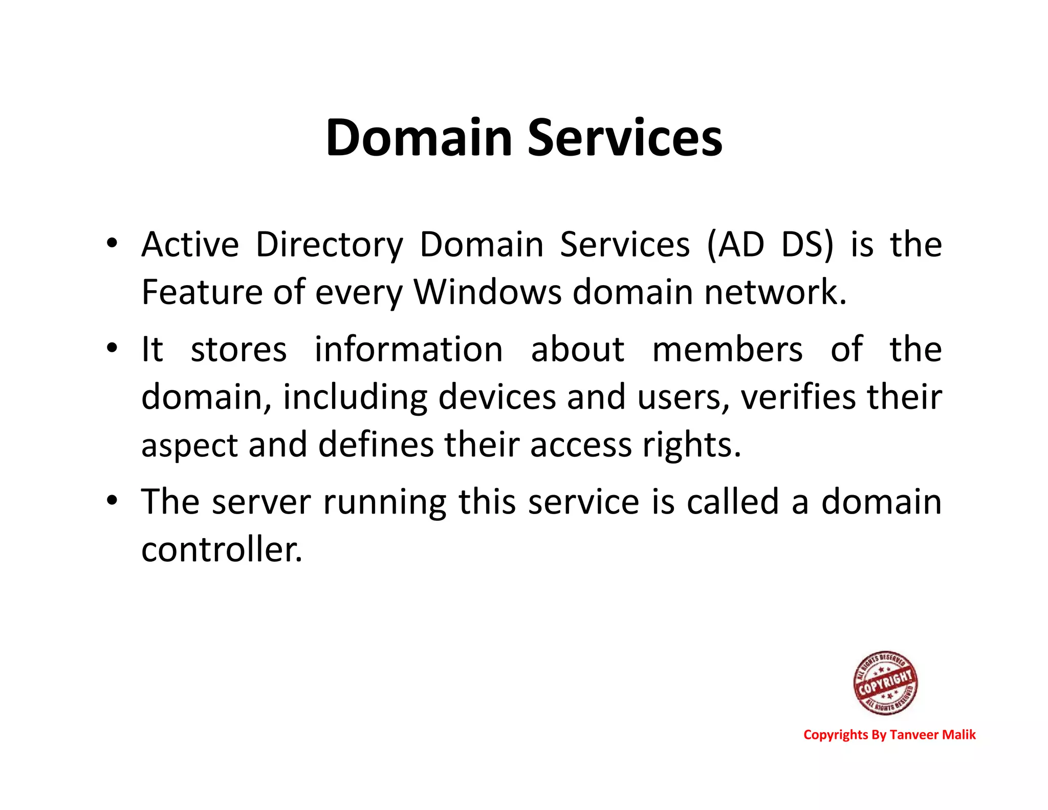 Lecture 11 active directory | PDF
