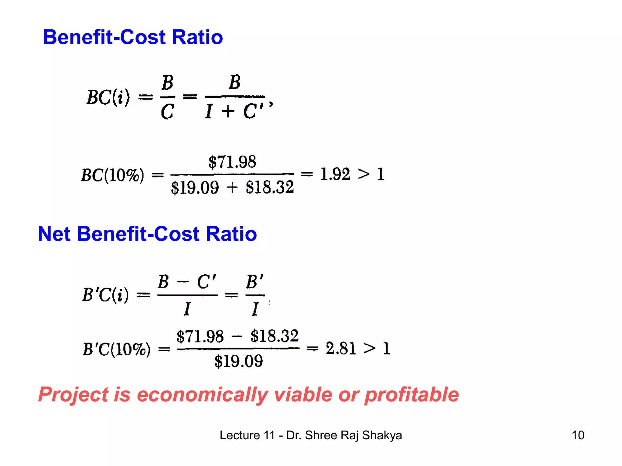 Lecture 11 benefit cost analysis | PDF