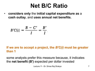 Lecture 11 benefit cost analysis | PDF