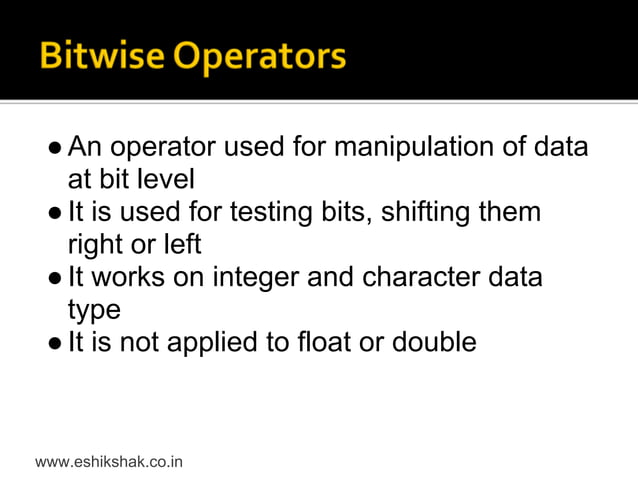 Lecture 11 bitwise_operator | PDF