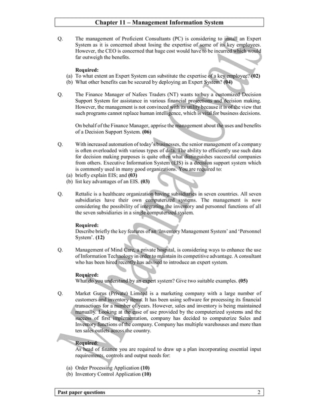 Lecture 11 bmbs management information system qs | PDF