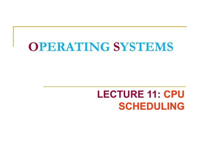 cpu scheduling OS | PPT