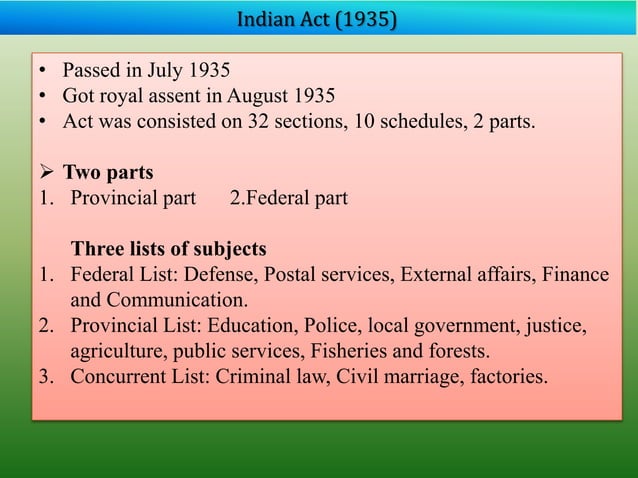 Lecture 11 indian act 1935 and congress ministries | PPTX | Hinduism ...