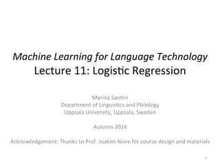 Lecture11 logistic regression | PDF