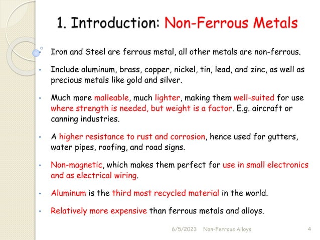 Lecture 11 Non-Ferrous Alloys.pptx | Chemistry | Science