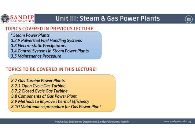 Lecture 11_PPE_Unit 3: Steam and Gas Power Plants | PPT