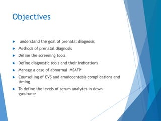 Lecture 11 Prenatal diagnosis | PPTX