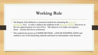 False Point Method / Regula falsi method | PPTX