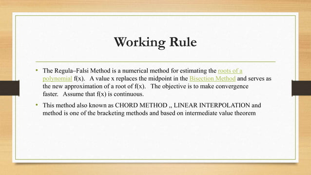 False Point Method / Regula falsi method | PPTX