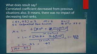 Lecture11 spearman rank correlation part-2-with tied ranks | PPTX