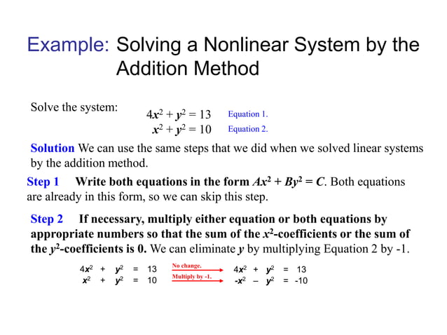 Lecture 11 systems of nonlinear equations | PPTX | Physics | Science