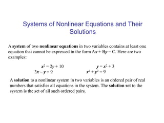 Lecture 11 systems of nonlinear equations | PPT