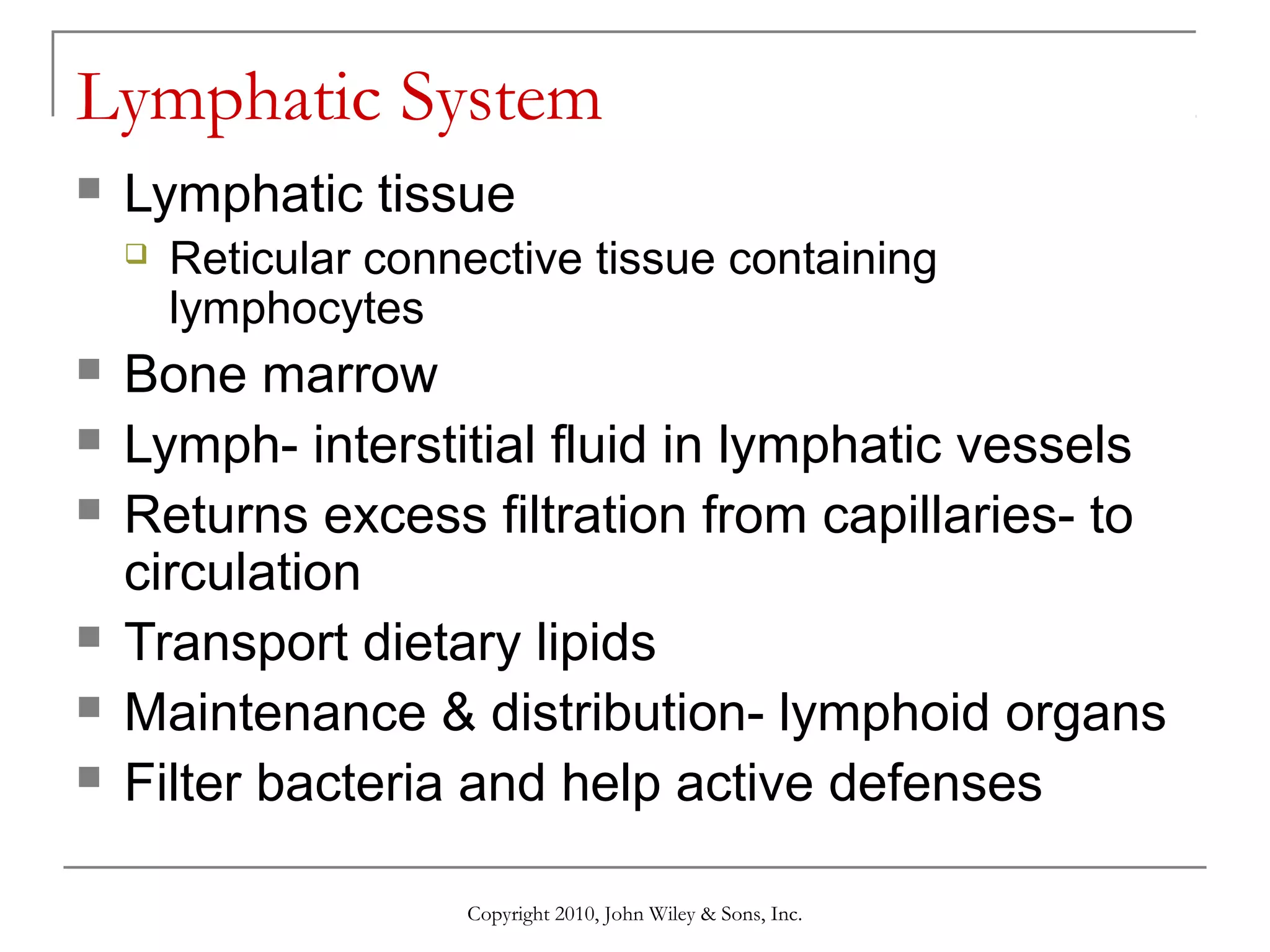 Lecture 11 the lymphatic system and immunity | PPT