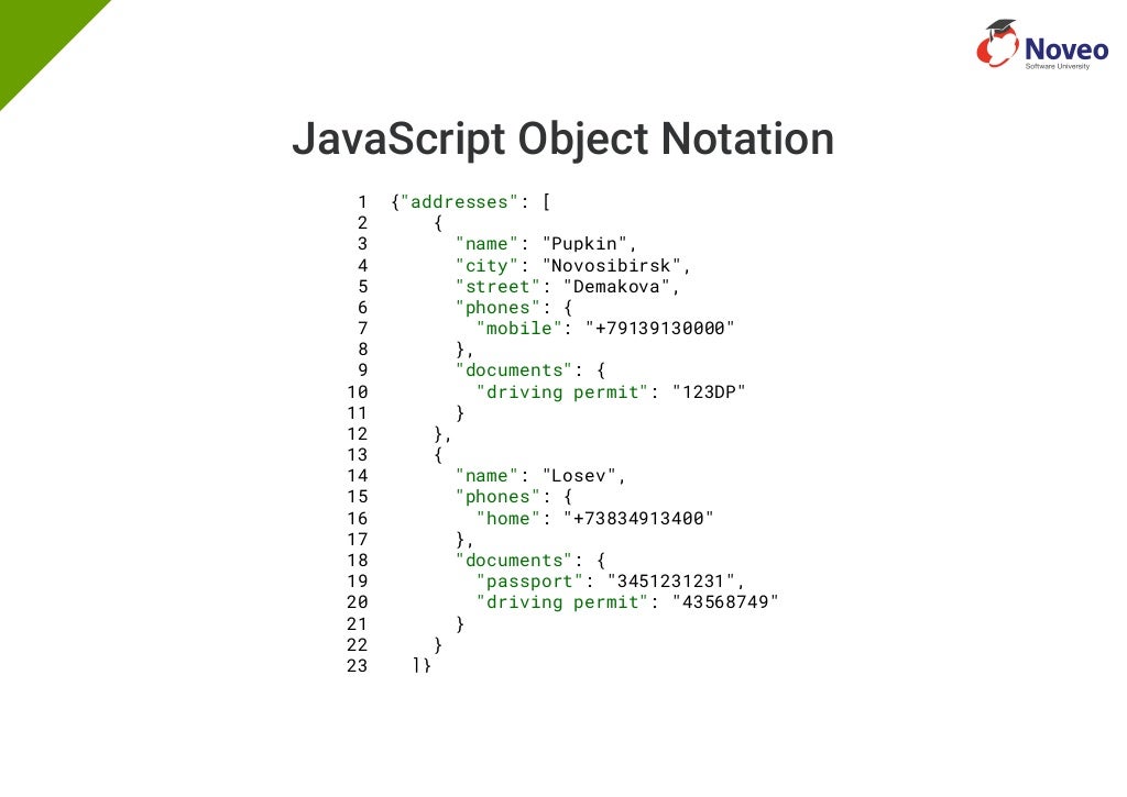 XML, JSON (Lecture 11 – XML, JSON)